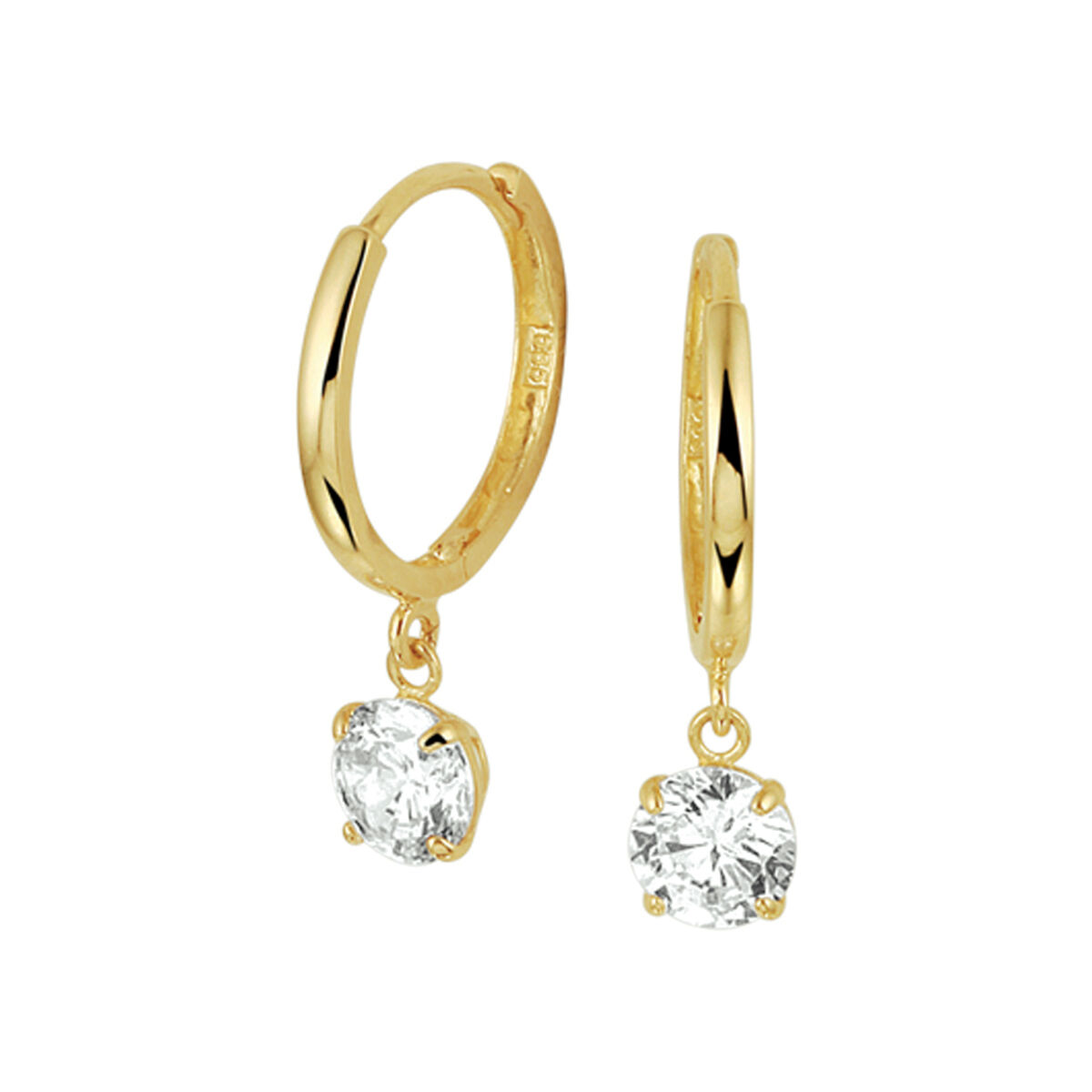 Klappcreolen Damen Creolen mit Anhänger aus 585 Gold | youluxe.de