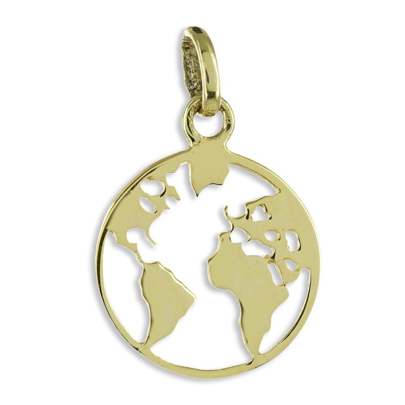 333er Gold Halskette mit Weltkugel Anhänger Globus Weltkarte | youluxe.de